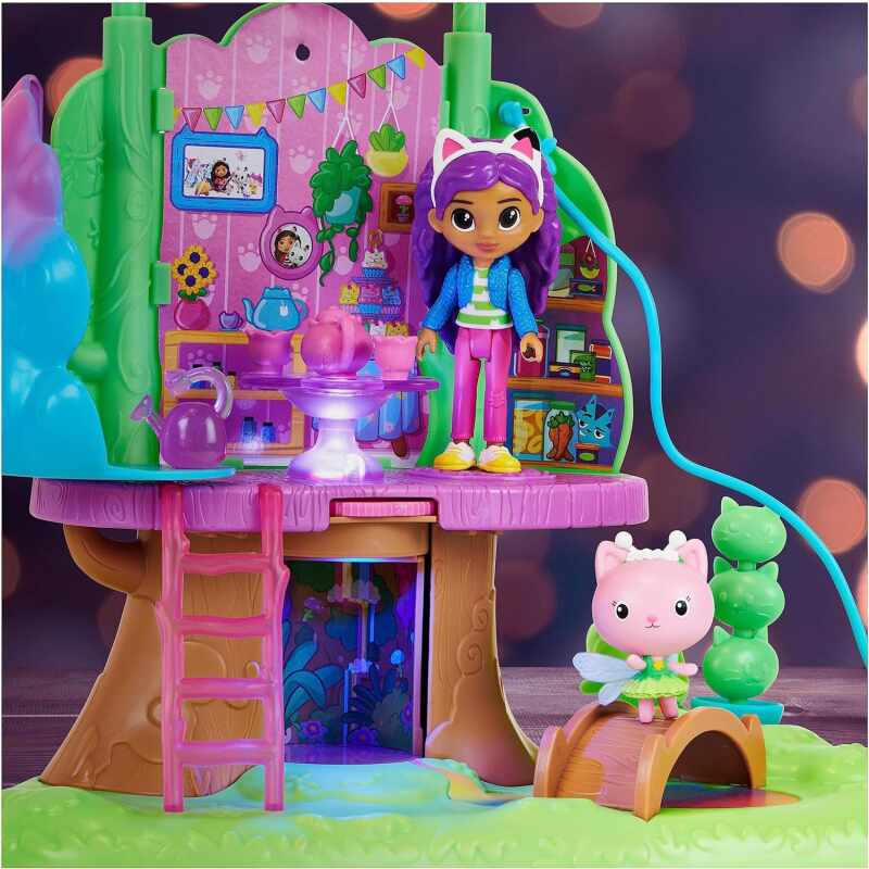 Gabby‘s Dollhouse Kitty Fees Garten Spielset verwandelbares Baumhaus ...